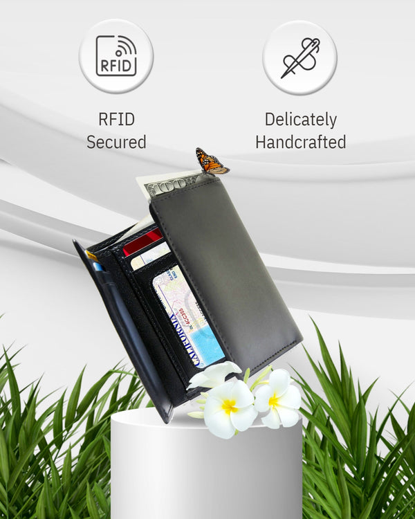 Vegan Trifold Wallet With ID Window | Access Denied - Access Accessories